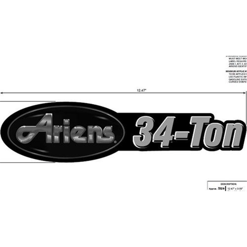 Upgrade Your Ariens: 08000831 34-Ton Logo Decal