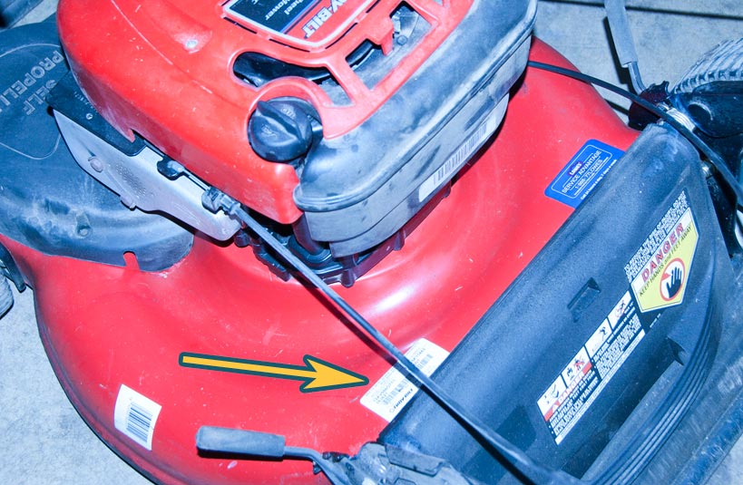 Where to Find the Model and Serial Number on a Troy-Bilt Push Mower